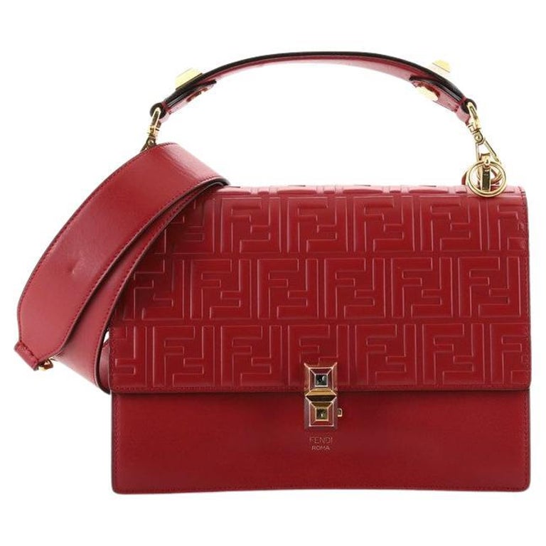 Fendi Kan I Bag Zucca Embossed Leather Medium at 1stDibs