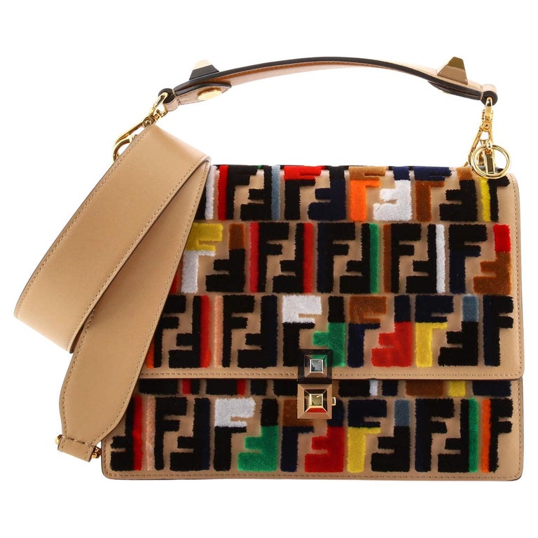 Fendi Kan I Bag Zucca Velvet Medium at 1stDibs
