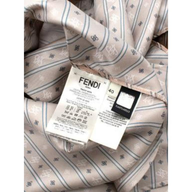 Fendi Karligraphy Brown Silk Belted Trousers For Sale at 1stDibs