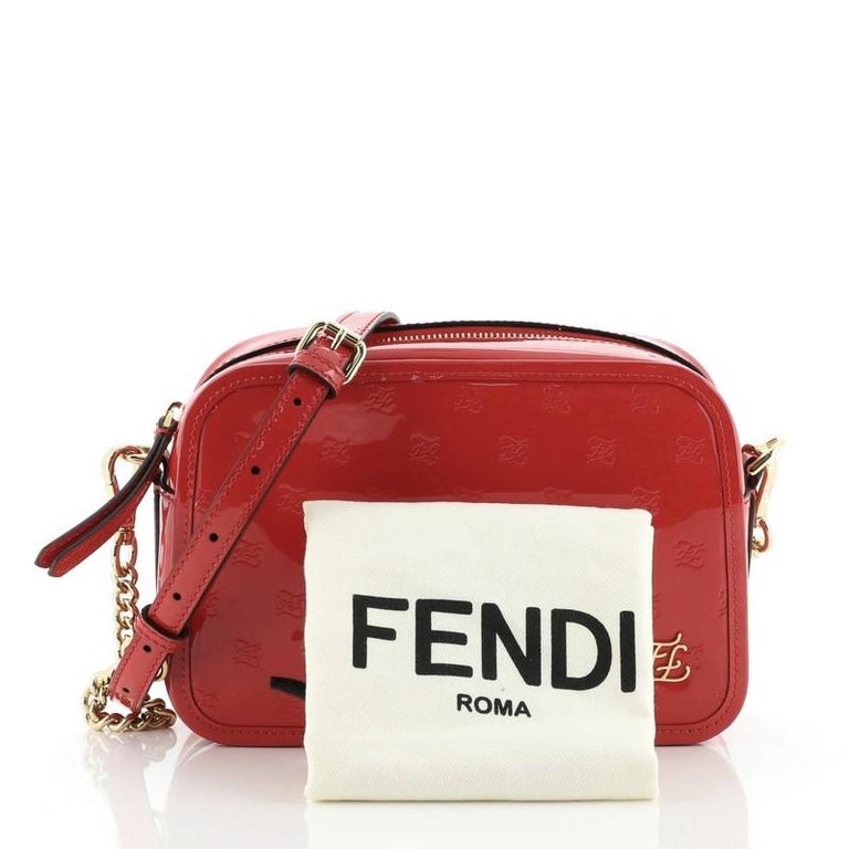 Fendi Karligraphy Camera Bag Embossed Patent at 1stDibs