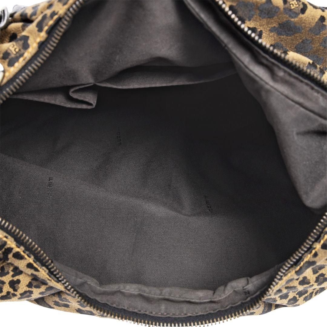 Fendi Leopard Print Canvas Shoulder Hobo For Sale at 1stDibs