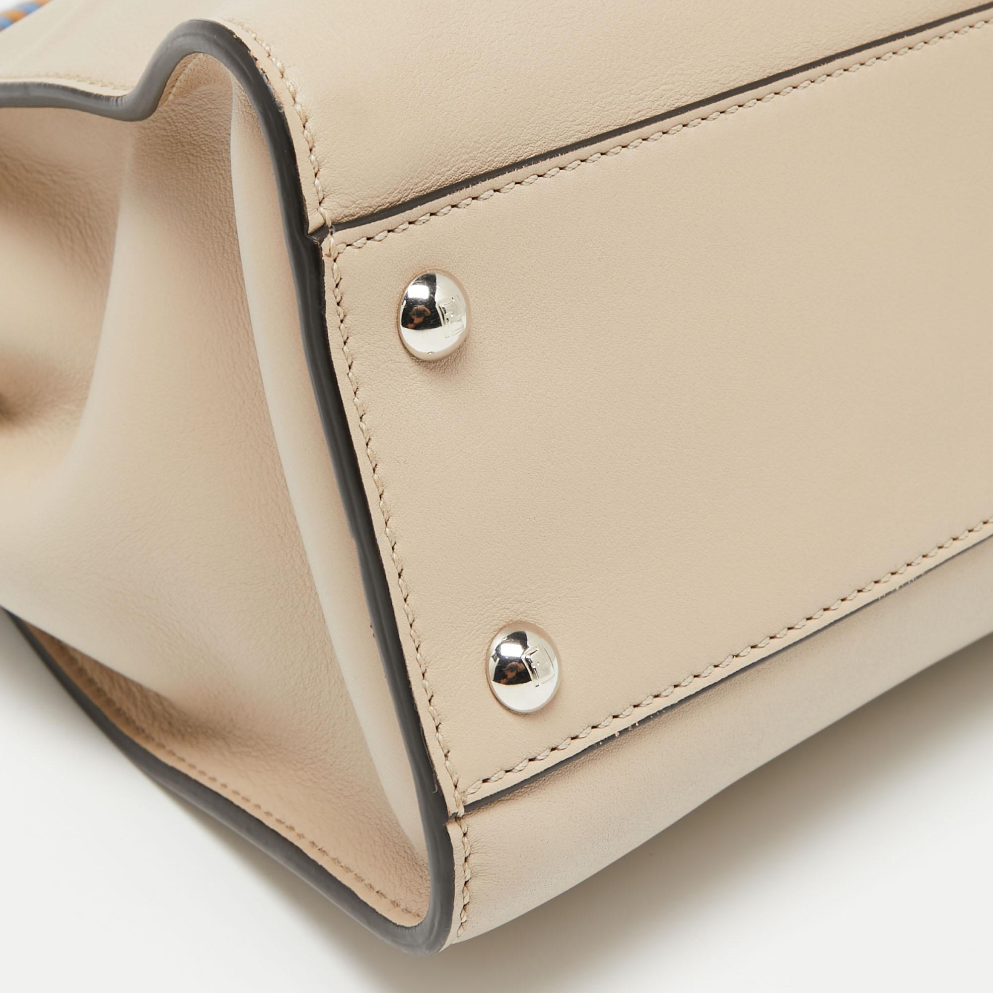 Fendi Light Beige Leather Peekaboo Braided Top Handle Bag at 1stDibs ...