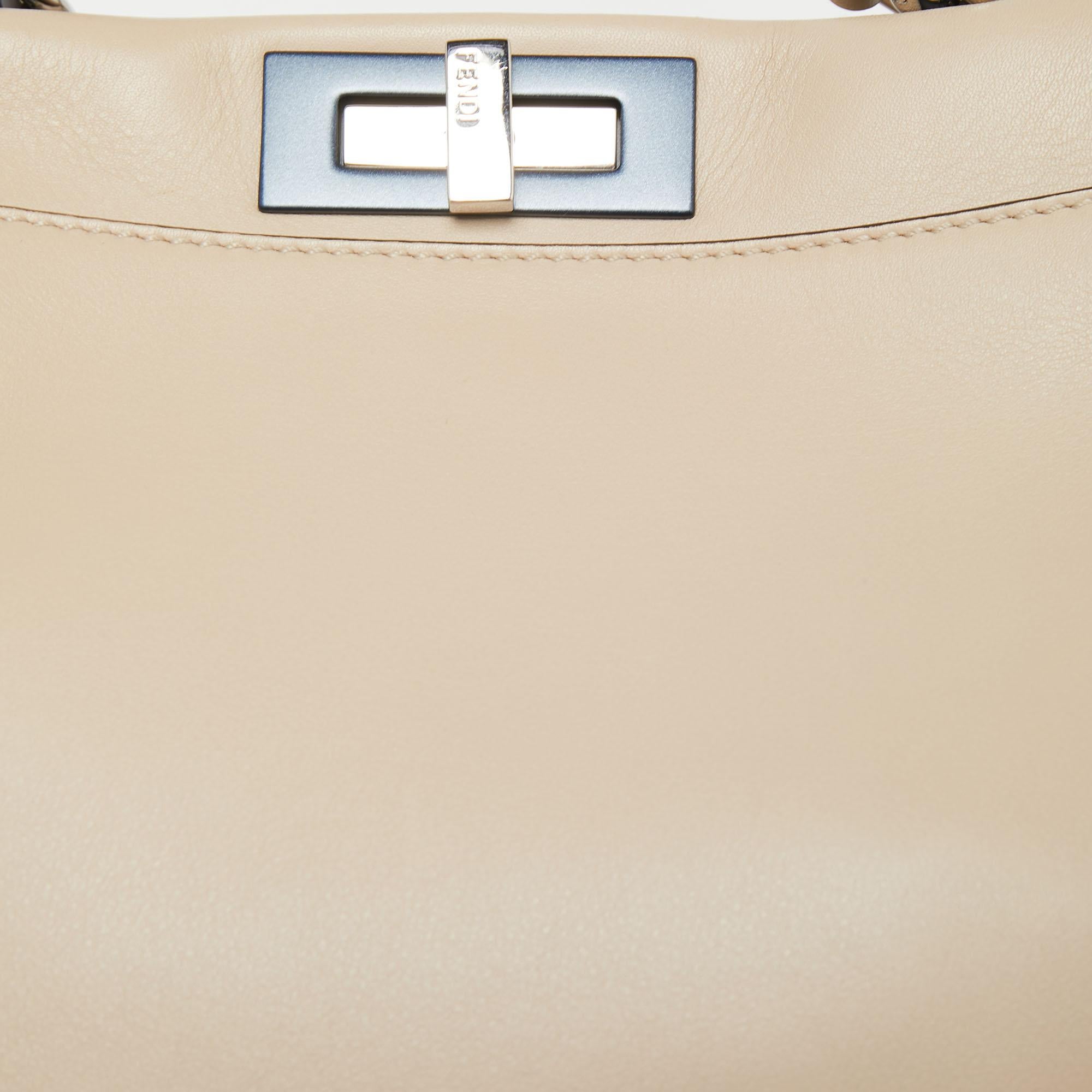 Fendi Light Beige Leather Peekaboo Braided Top Handle Bag at 1stDibs ...