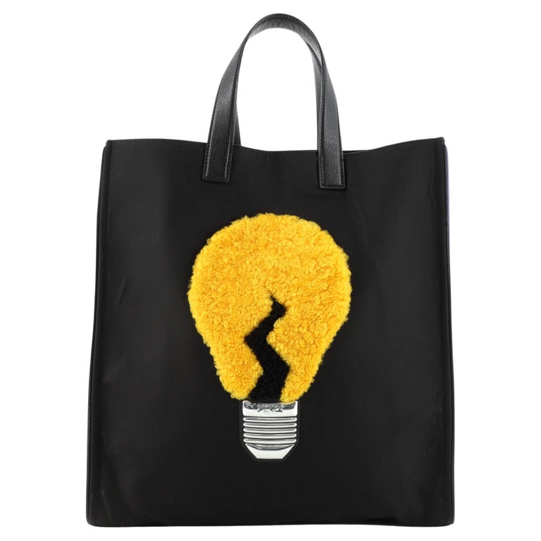 Fendi Light Bulb Tote Nylon with Shearling Large For Sale at 1stDibs