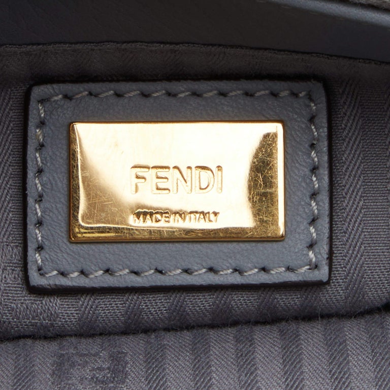 Fendi Light Grey Leather Small 2Jours Tote For Sale at 1stDibs