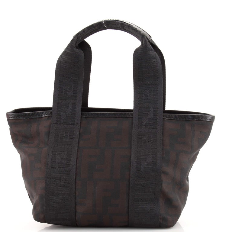 Fendi Logo Open Tote Zucca Nylon Mini For Sale at 1stDibs
