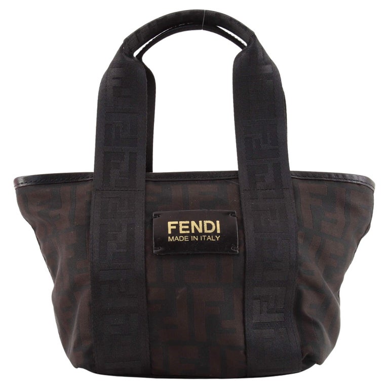 Fendi Logo Open Tote Zucca Nylon Mini For Sale at 1stDibs