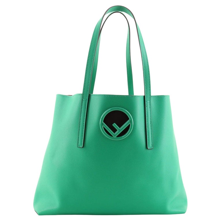 Fendi Logo Shopper Tote Leather For Sale at 1stDibs
