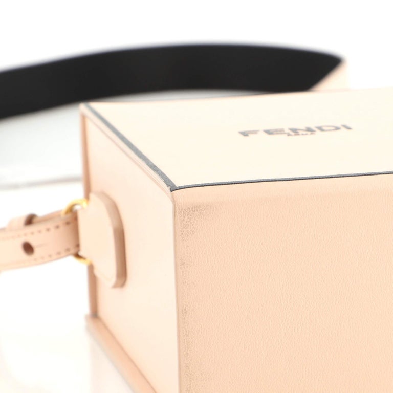 Fendi Logo Vertical Box Crossbody Bag Leather For Sale at 1stDibs