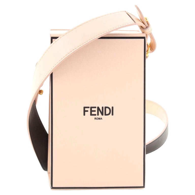 Fendi Logo Vertical Box Crossbody Bag Leather For Sale at 1stDibs