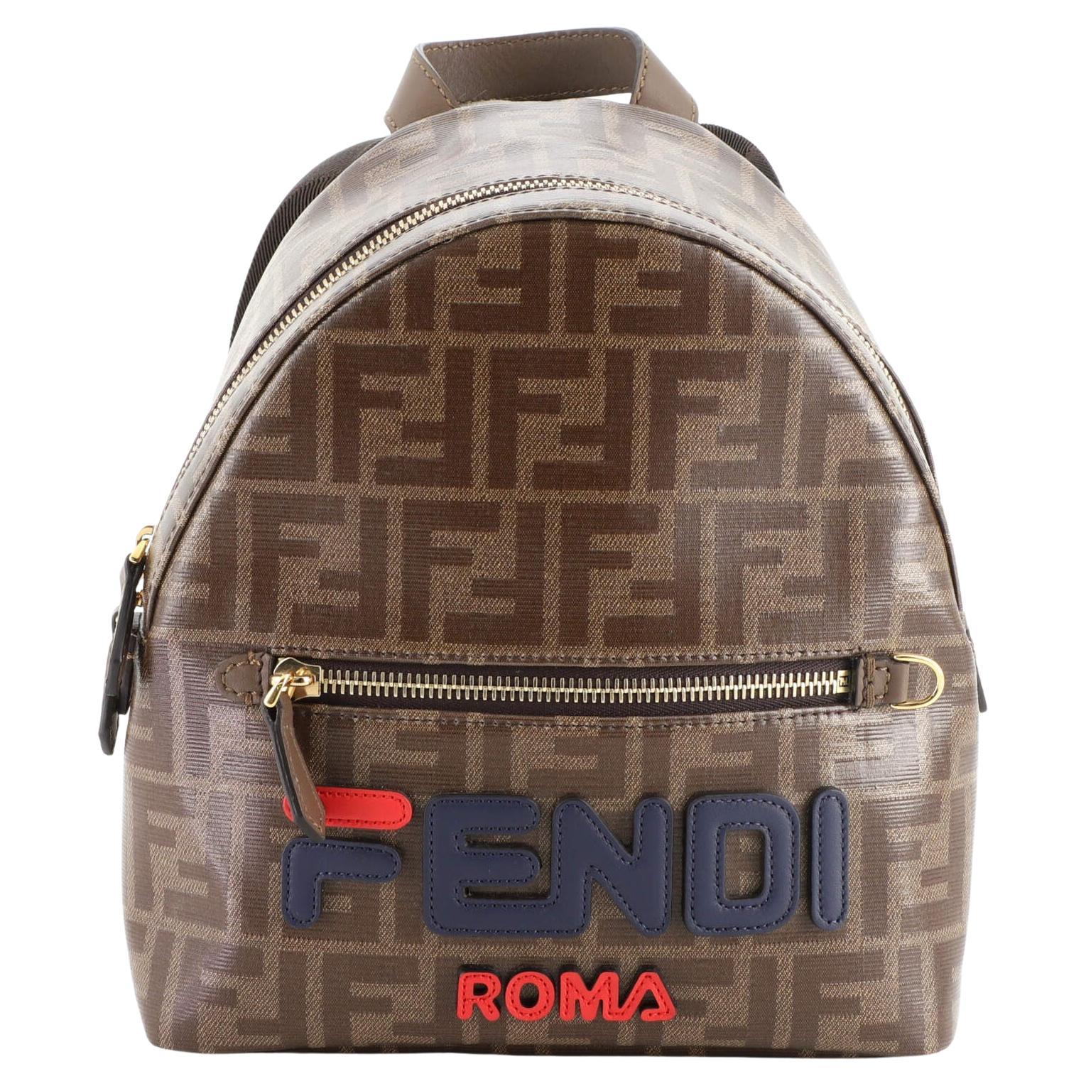 Fendi Mania Logo Backpack Zucca Coated Canvas Mini at 1stDibs