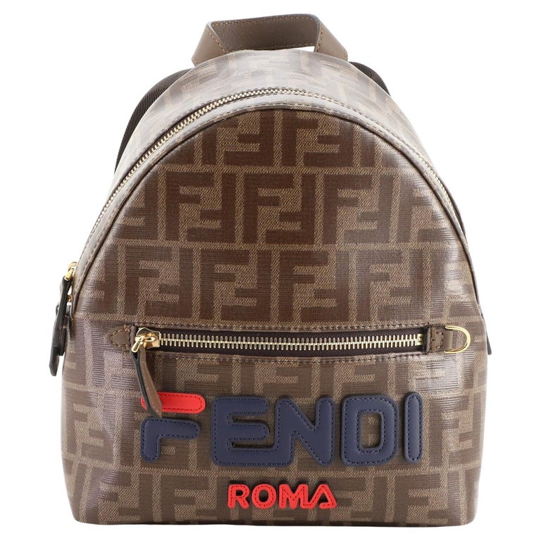 Fendi Mania Logo Backpack Zucca Coated Canvas Mini For Sale at 1stDibs