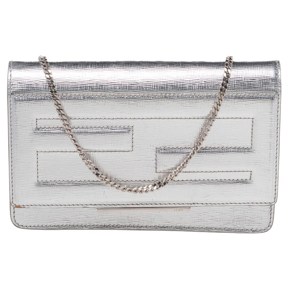 Fendi Gold Holographic Textured Leather Spy Bag For Sale at 1stDibs