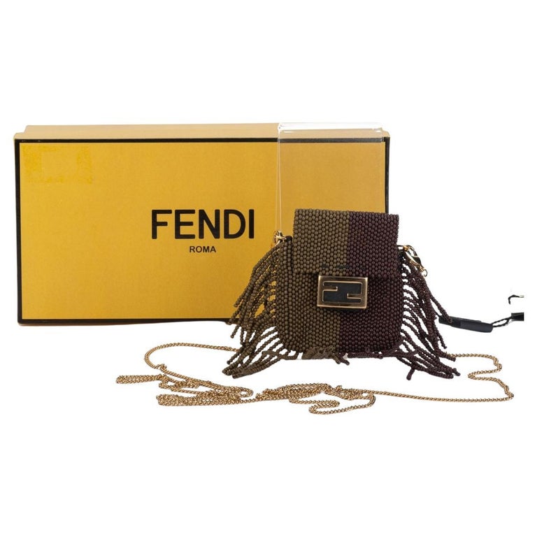 Fendi Micro Baguette With Fringes NIB For Sale at 1stDibs