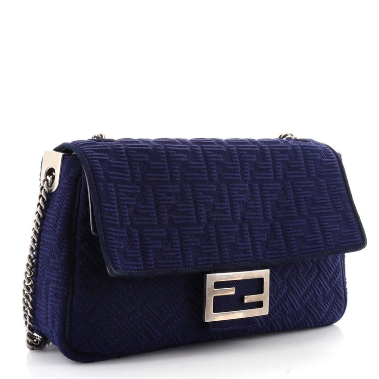 Fendi Midi Baguette Chain Bag Zucca Technical Mesh Large For Sale at ...