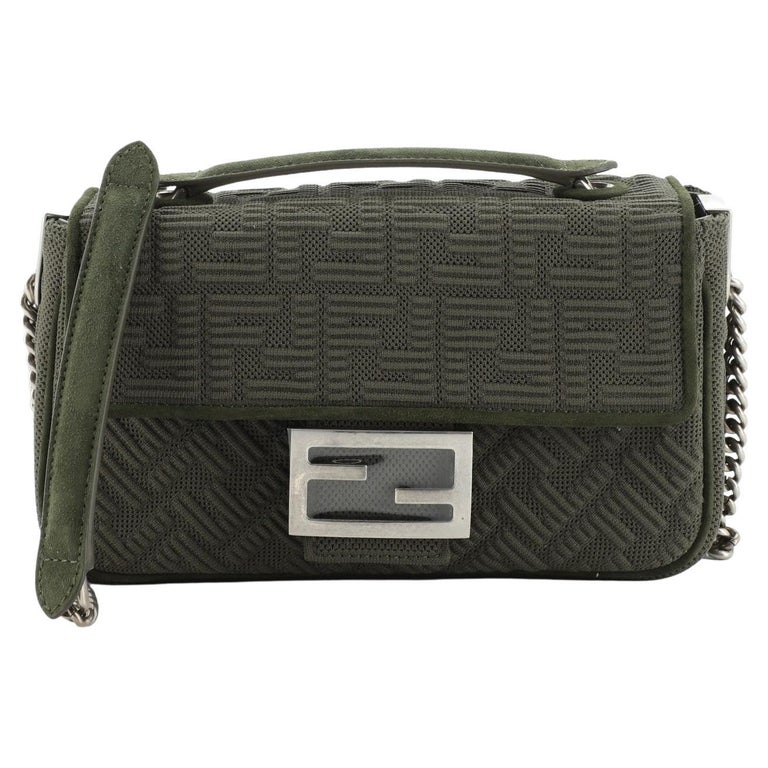 Fendi Midi Baguette Chain Bag Zucca Technical Mesh Medium at 1stDibs