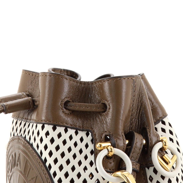 Fendi Mon Tresor Bucket Bag Perforated Leather Mini For Sale at 1stDibs