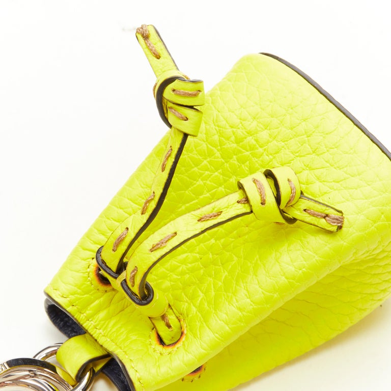 FENDI Mon Tresor Micro Bucket drawstring bright yellow leather bag ...