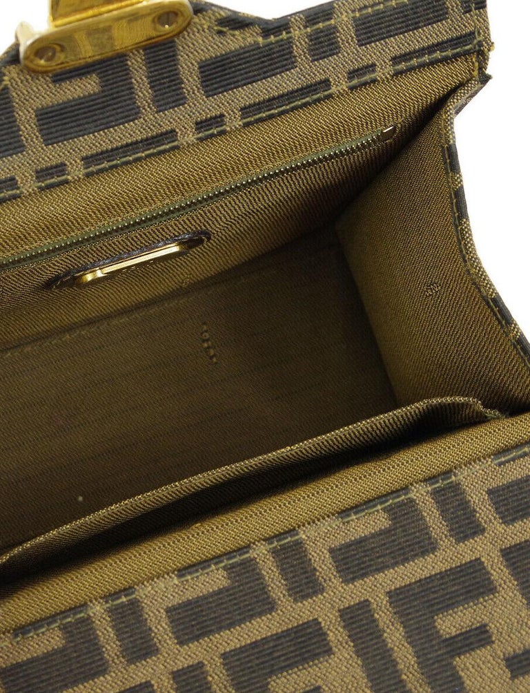 Fendi Monogram Canvas Box 2 in 1 Small Mini Top Handle Satchel Shoulder ...