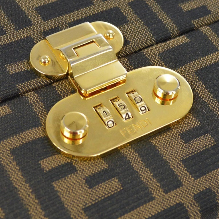 Fendi Monogram Canvas Top Handle Satchel Travel Vanity Carryall ...