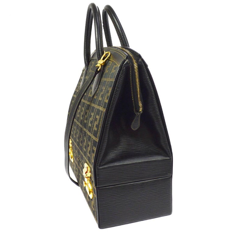 Fendi Monogram Canvas Top Handle Satchel Travel Vanity Carryall ...