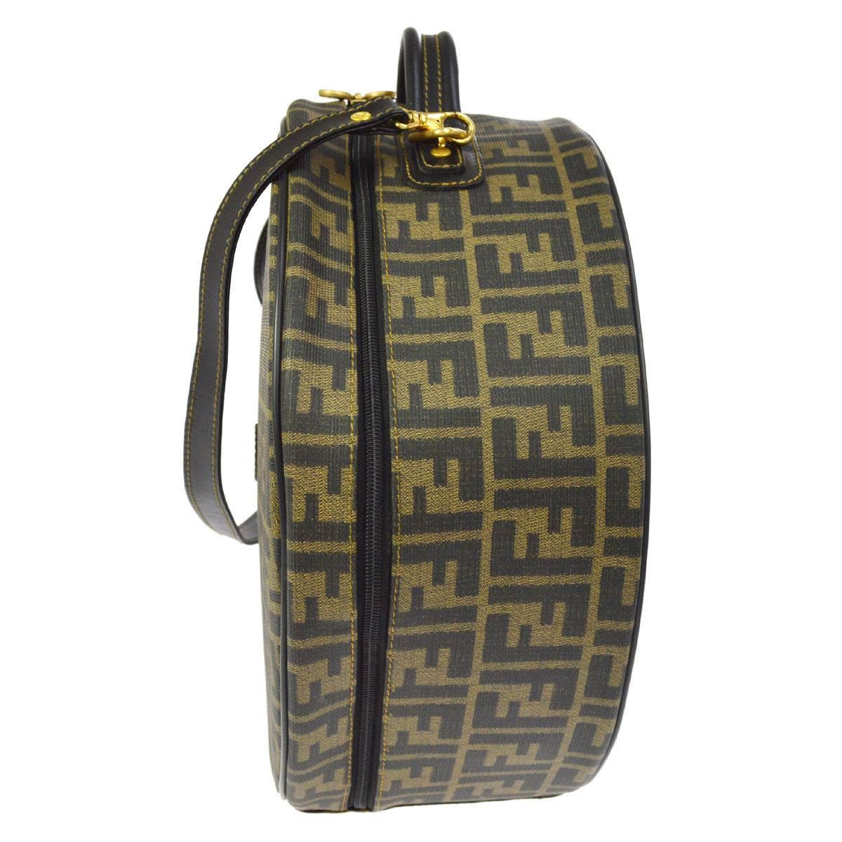 Fendi Monogram Canvas Travel Storage Large Satchel Hat Box with ...