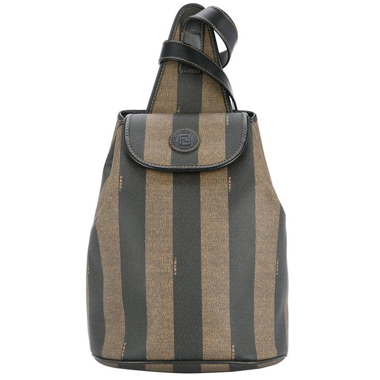 Fendi Monogram Stripe Carryall Shoulder Crossbody Backpack Bag at ...