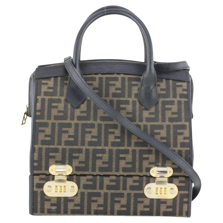 Fendi Monogram Zucca Vanity Boot Train Case Travel Crossbody Bag ...