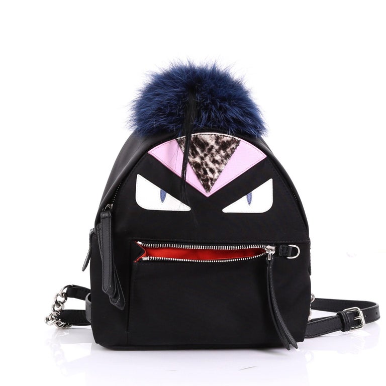 Fendi Monster Backpack Nylon with Leather and Fur Mini at 1stDibs ...
