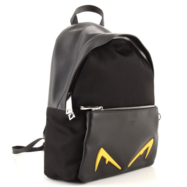 Fendi Monster Backpack Nylon with Leather Large For Sale at 1stDibs