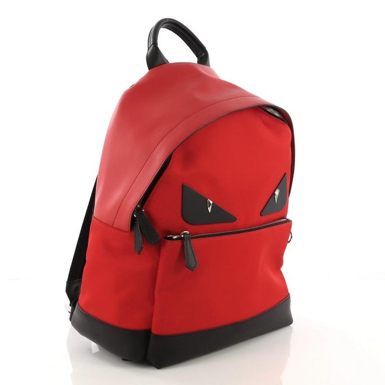 Fendi Monster Backpack Nylon with Leather Large at 1stDibs