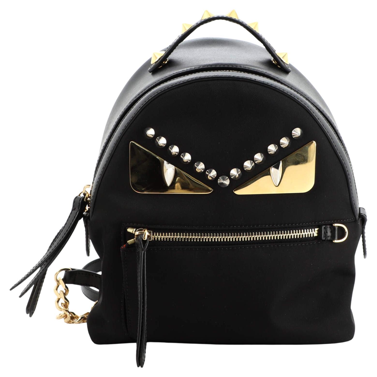 Fendi Monster Backpack Nylon with Leather Large at 1stDibs