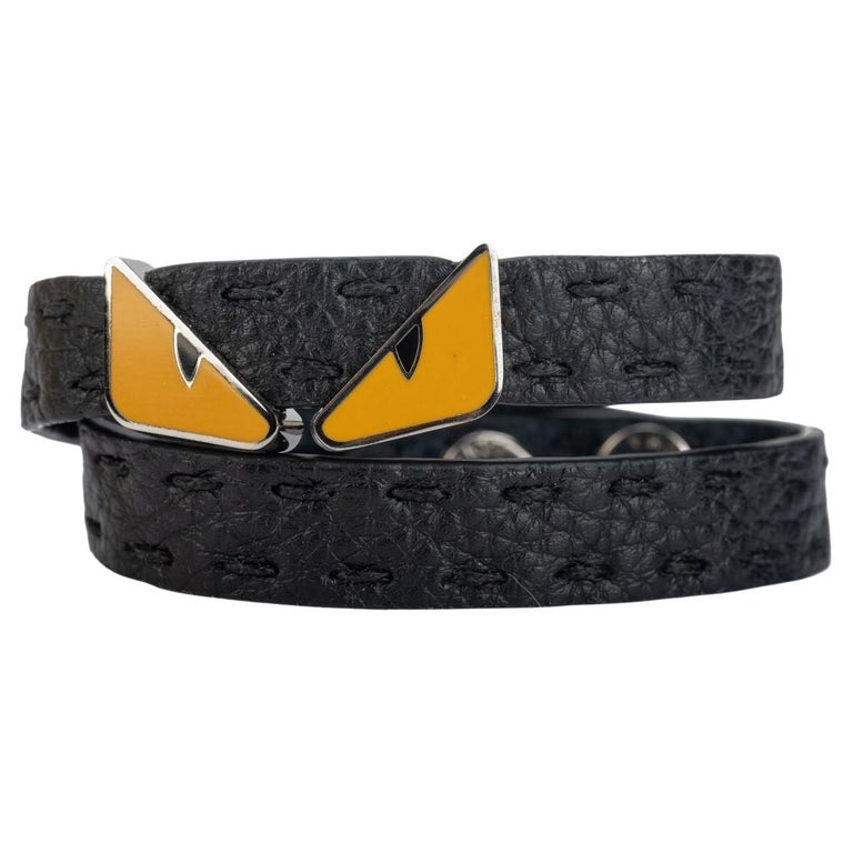 Fendi Monster Eyes Belt Black/Yellow For Sale at 1stDibs