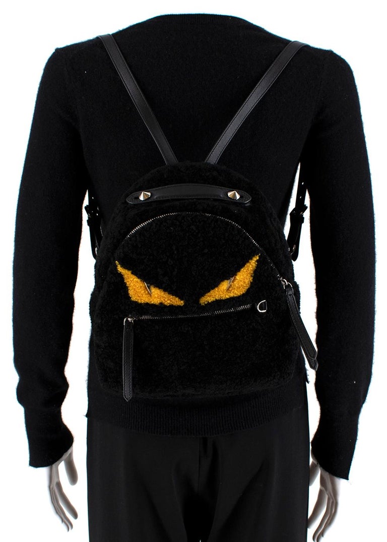 Fendi Monster Mini Leather-Trimmed Shearling Backpack at 1stDibs ...