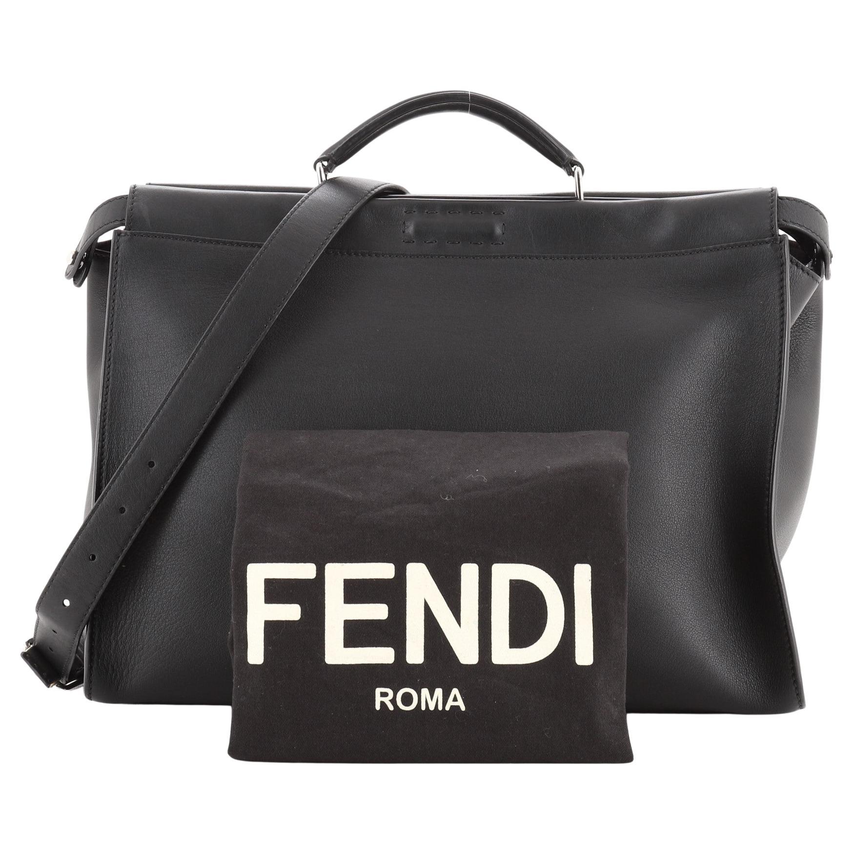 Fendi Black Leather Handbag For Sale at 1stDibs