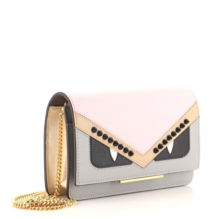 Fendi Monster Wallet on Chain Leather at 1stDibs