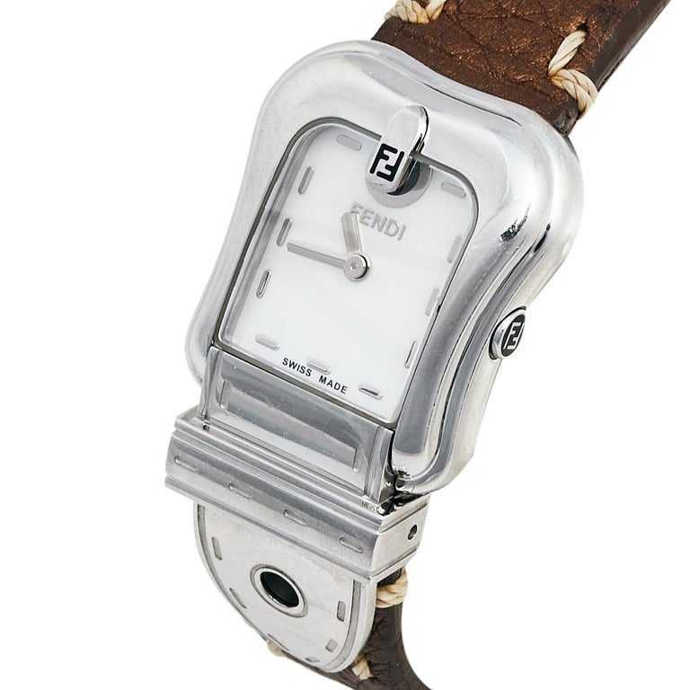 Fendi Mother of Pearl Stainless Steel Leather B.Fendi Women's ...