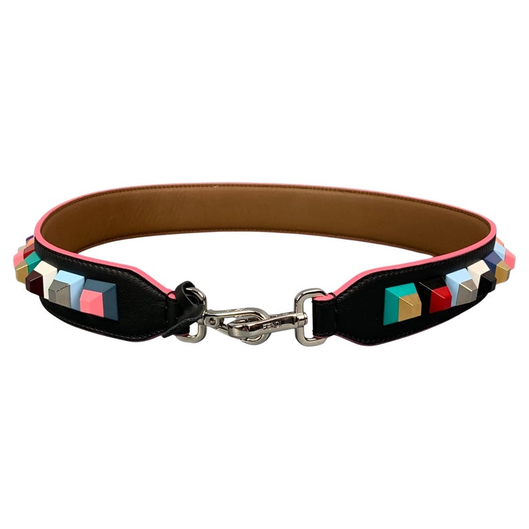 FENDI Multi-Color Studded Leather Handbag Strap at 1stDibs