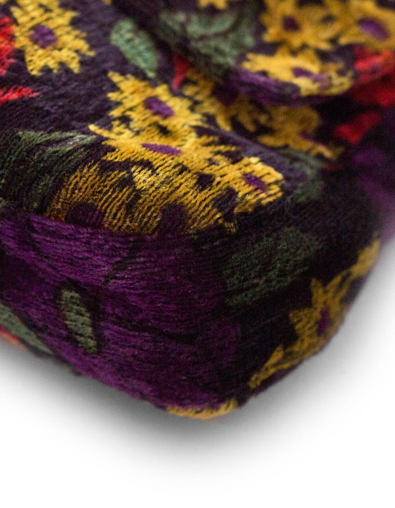 Fendi Multi-Colored Floral Print Velvet Baguette at 1stDibs