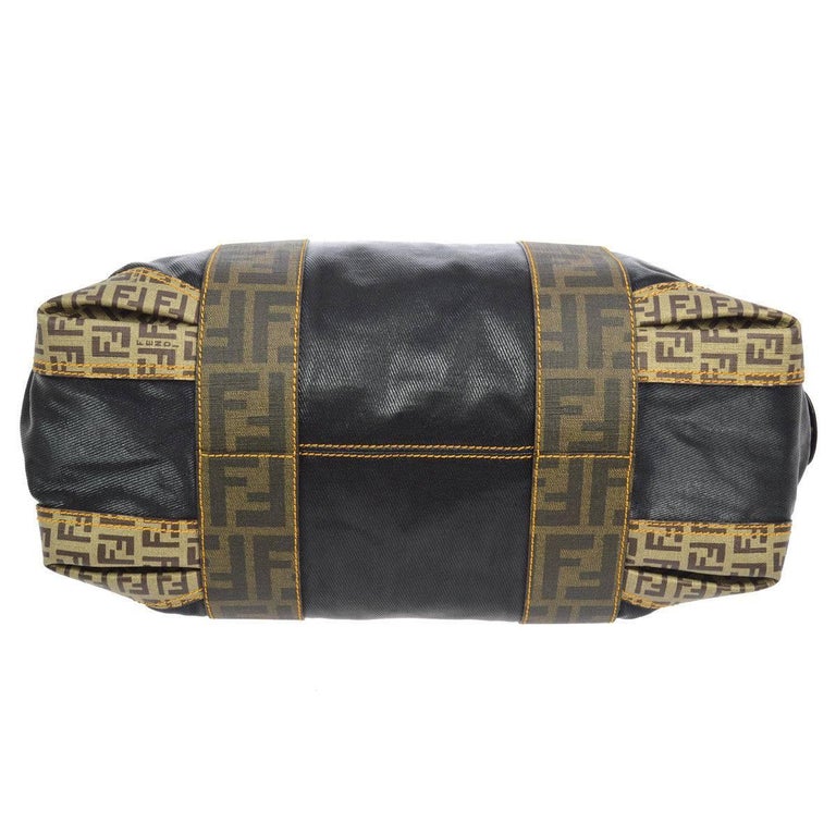 Fendi Multi Monogram Logo Black Evening Speedy Style Top Handle Satchel ...