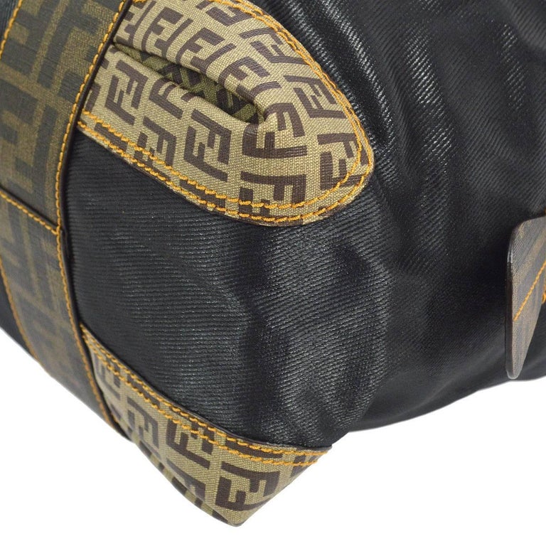 Fendi Multi Monogram Logo Black Evening Speedy Style Top Handle Satchel ...