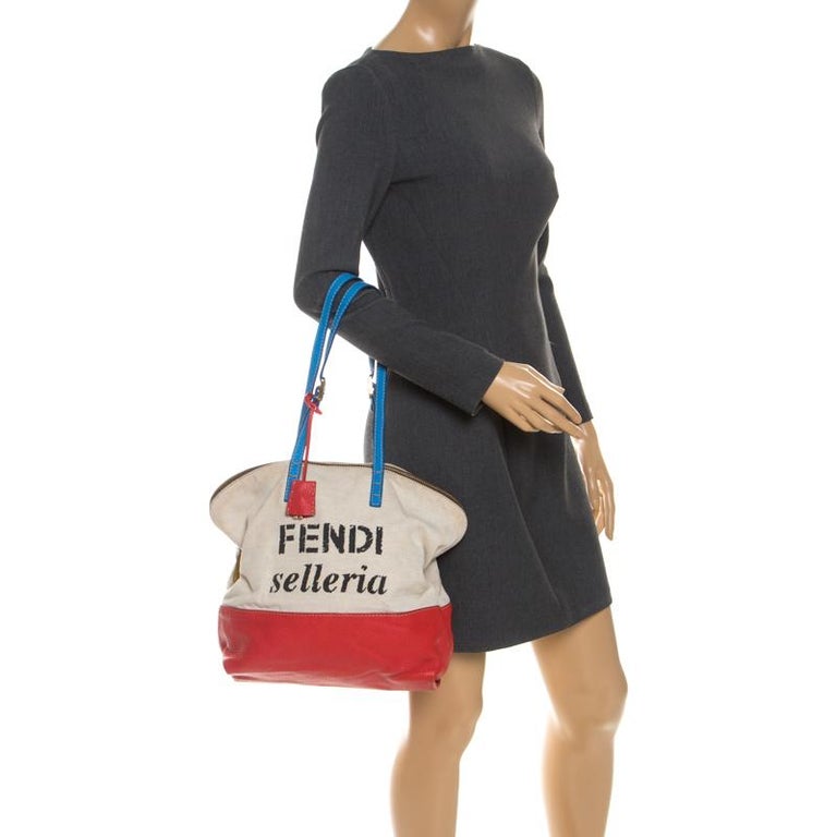 Fendi Multicolor Canvas and Leather 2Bag Colorblock Shoulder Bag at 1stDibs