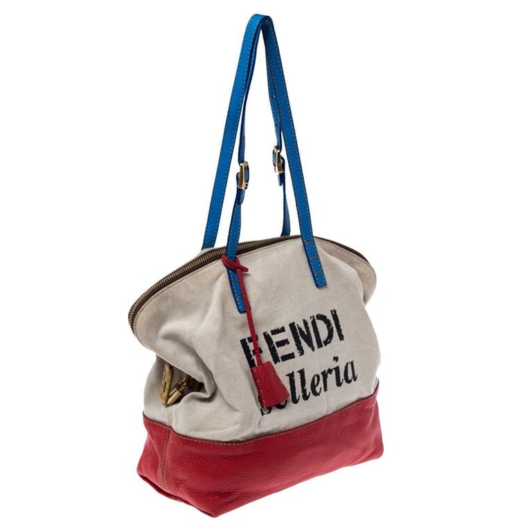 Fendi Multicolor Canvas and Leather 2Bag Colorblock Shoulder Bag at 1stDibs