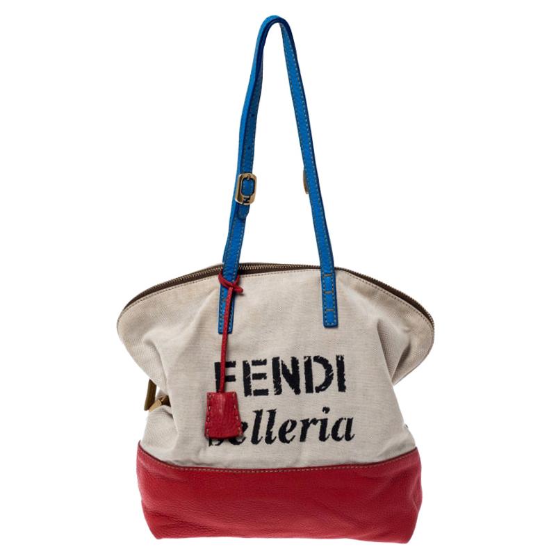 Fendi Multicolor Canvas and Leather 2Bag Colorblock Shoulder Bag at 1stDibs