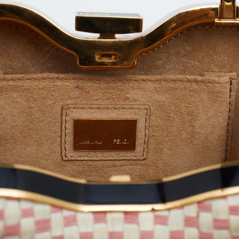 Fendi Multicolor Leather Giano Box Clutch For Sale at 1stDibs