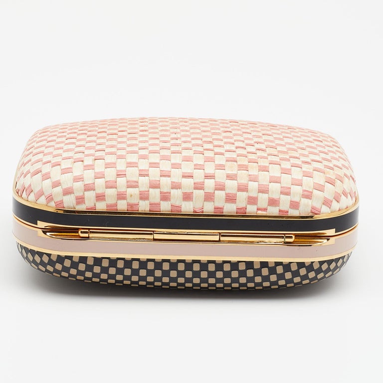 Fendi Multicolor Leather Giano Box Clutch For Sale at 1stDibs