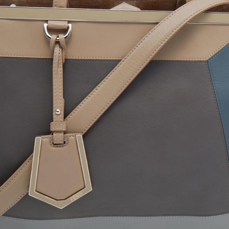 Fendi Multicolor Leather Medium Sac 2jours Elite Tote For Sale at 1stDibs