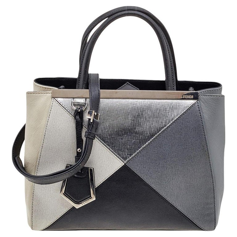 Fendi Multicolor Leather Mini Geometric 2jours Tote For Sale at 1stDibs