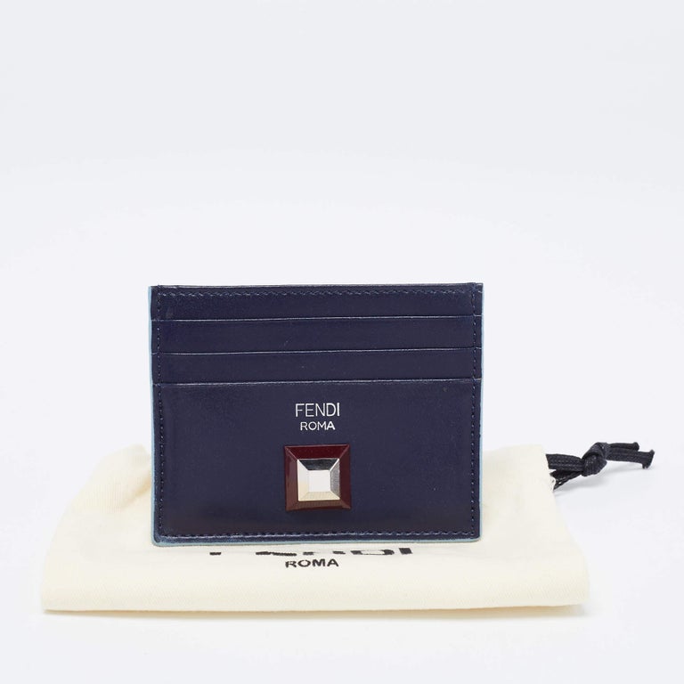 Fendi Multicolor Leather Rainbow Stud Card Holder For Sale at 1stDibs