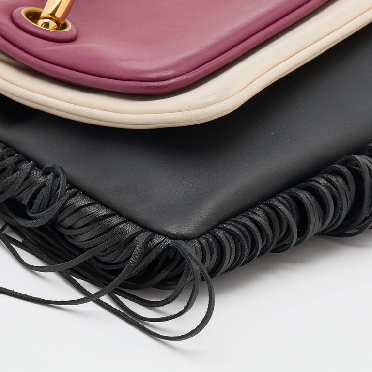 Fendi Multicolor Leather Triplette Clutch For Sale at 1stDibs